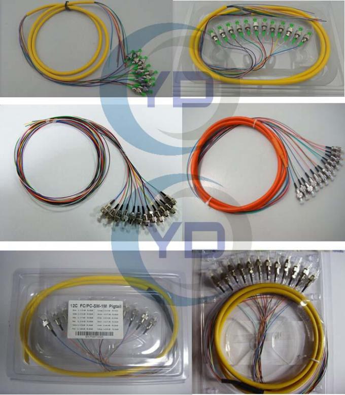 Multi - fiber 12 Core Fiber Optic Pigtail 1Meter or 1.5 Meter , Fiber ...
