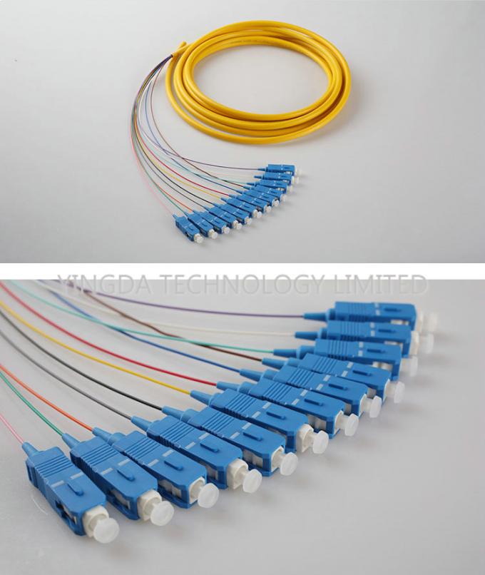 Industry 12 Core SC Fiber Optic Pigtail Breakout , FTTH SM LSZH SC ...