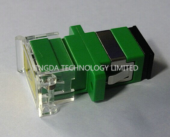 SC Fiber Optic Shutter Adapter With Transparent Plastic , Pathcord Assembly