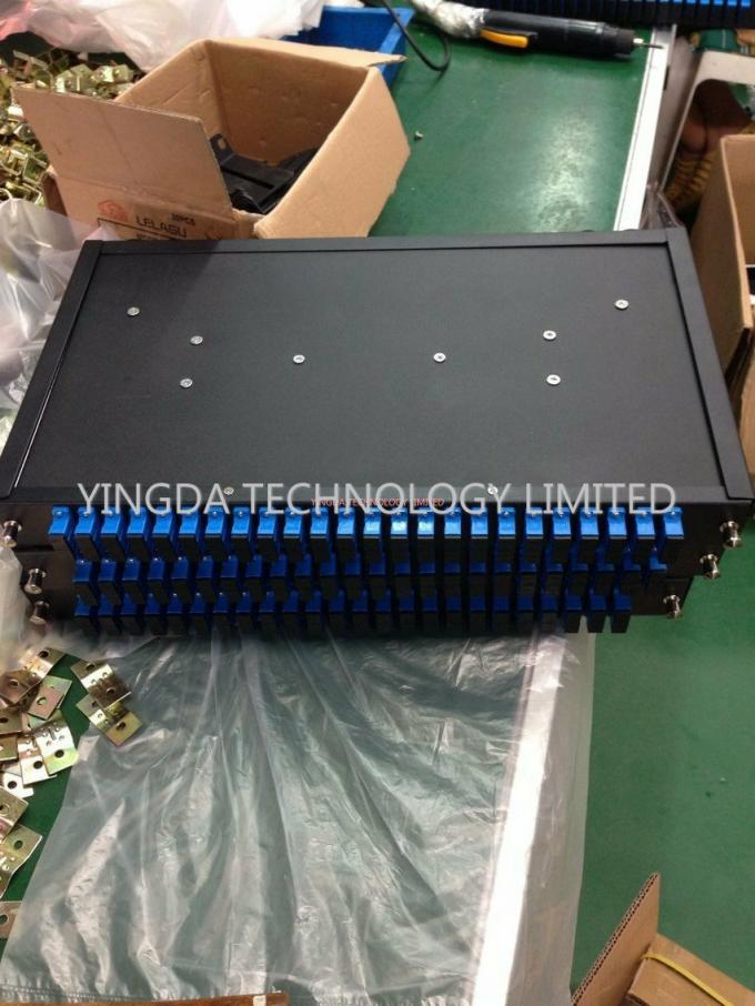 1U 48 Fibers 24 Port SC Duplex Black Box Fiber Optic Patch Panel Slding ...