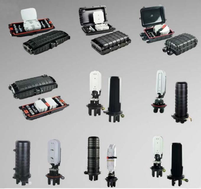 3 In 3 Out Fiber Optic Splice Closure , PC In Line Underground Outdoor ...