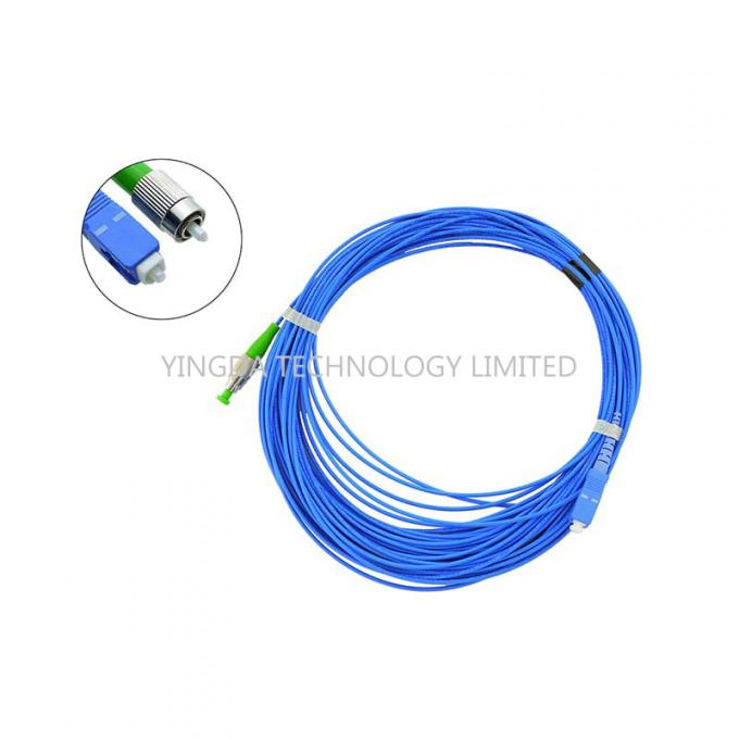 APC Fiber Optic Patch Cord , FC to SC Fiber Patch Cable Blue Singlemode ...