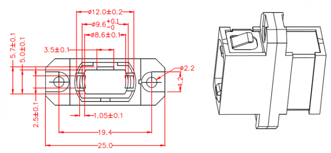 Plastic MPO Fiber Optic Adapter For Communication System Base Station ...