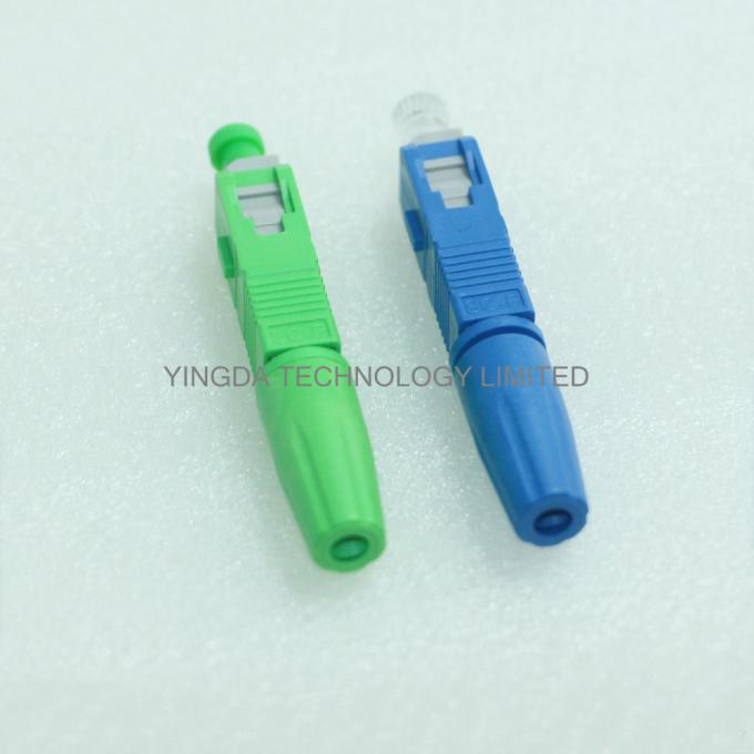 Green / Blue SC UPC APC Field Installable Connector FTTH Use