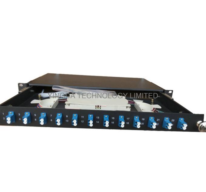 Standard Metal Sliding Tray Fiber Optic 19” Patch Panel 12 / 24 Port ...