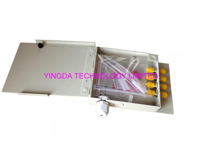 Indoor 4 Port FTTH Fiber Termination Box, 4 Cores ST Fiber Optic Splice ...