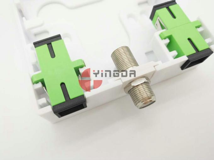 2 Port Socket Panel for SC Fiber Adapter Fiber Optic Terminal Box White ...