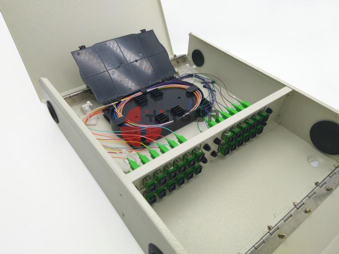 Wall Mounted 24 Cores Optical Distribution Box Completed SC Couplers ...