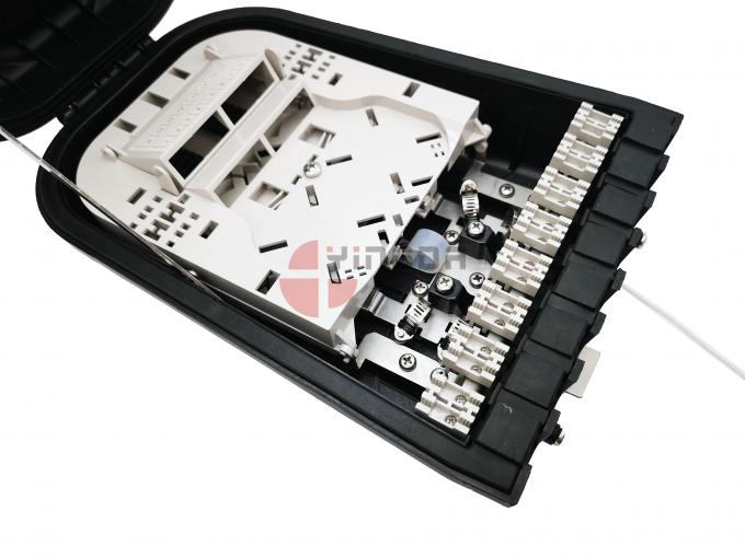 External IP65 CPE Black PP Fiber Cable Joint Box Transformer 16 SC Adapter