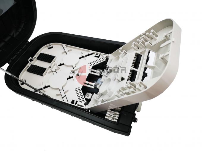 External IP65 CPE Black PP Fiber Cable Joint Box Transformer 16 SC Adapter