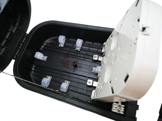 External IP65 CPE Black PP Fiber Cable Joint Box Transformer 16 SC Adapter