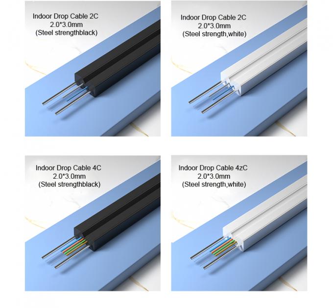 1 core G657A2 LSZH FRP fiber Drop cable wht steel wire menssaneger.