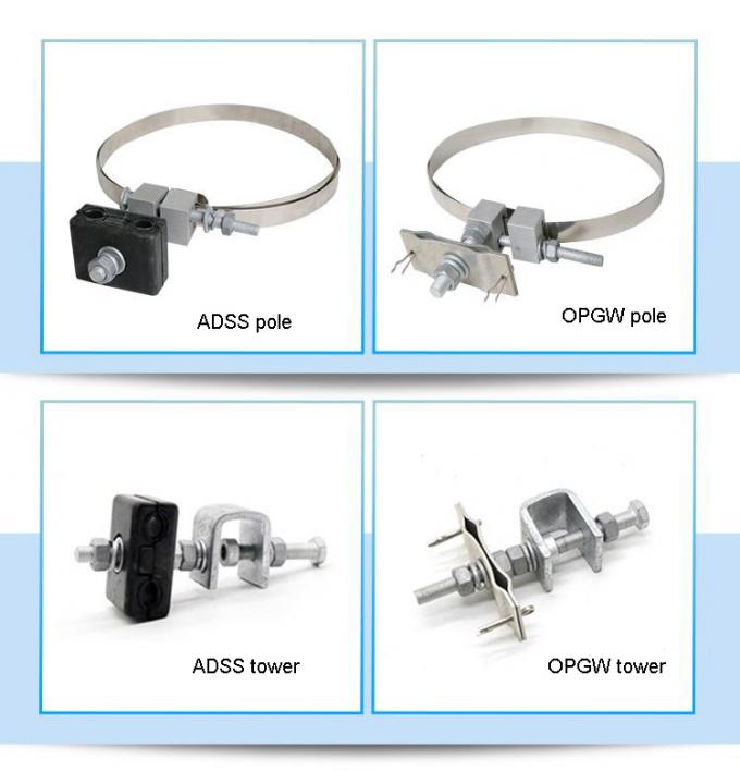 ADSS Cable Down Lead Clamp With Pole Mounted Strips