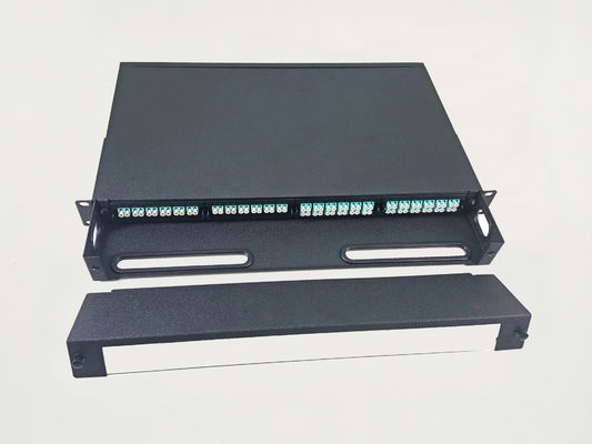 96 Cores 1U MPO Patch Panel Enclosure 4 bays wide 24 LC ports MTP ...