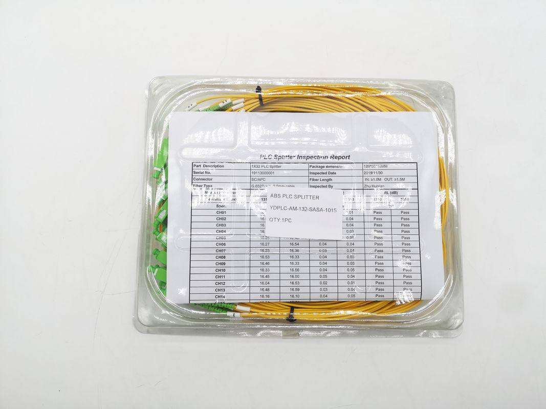 Custom PON 1x32 SC Fiber Optic PLC Splitter Loss FTTH and CATV Splitter