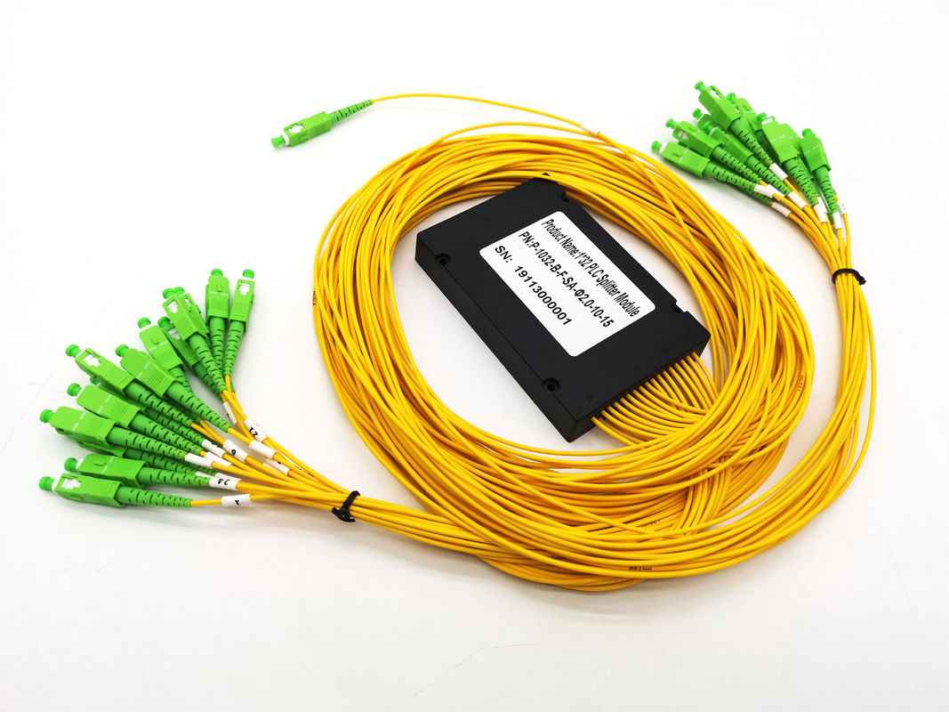 Custom PON 1x32 SC Fiber Optic PLC Splitter Loss FTTH and CATV Splitter