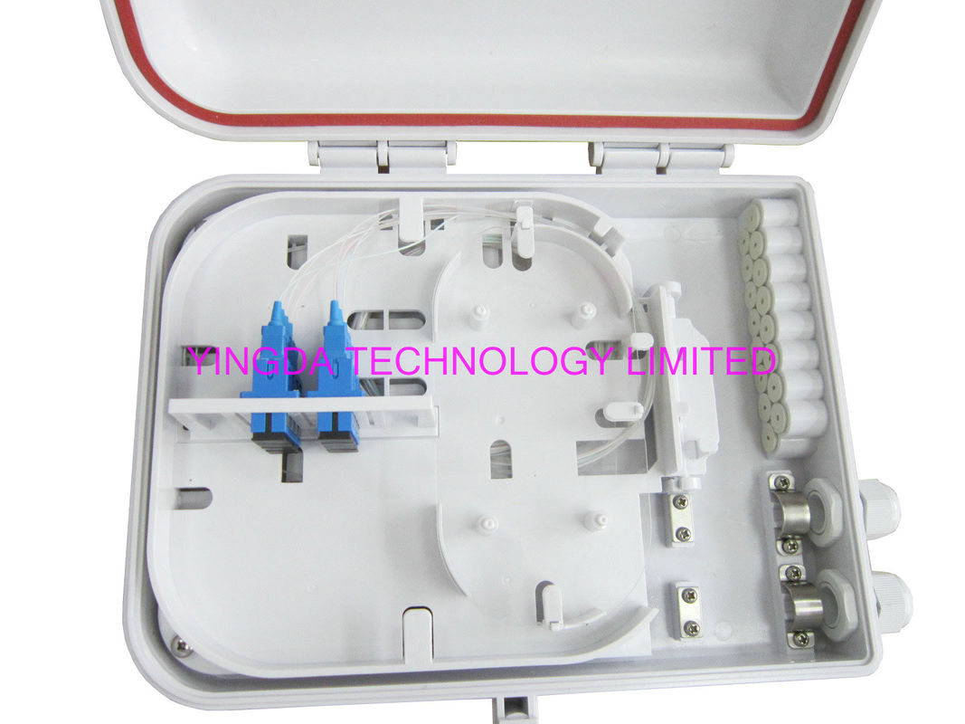 1x8 PLC Splitter Box Wall Mount Drop Cable Box, 16 Ports With Glands SC ...