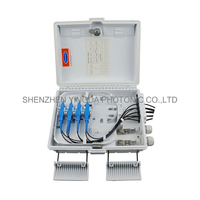 Outdoor 12 Core Fiber Optic Distribution Box / Ftth Terminal Box For 1x8 Optical Splitter SC Adapter