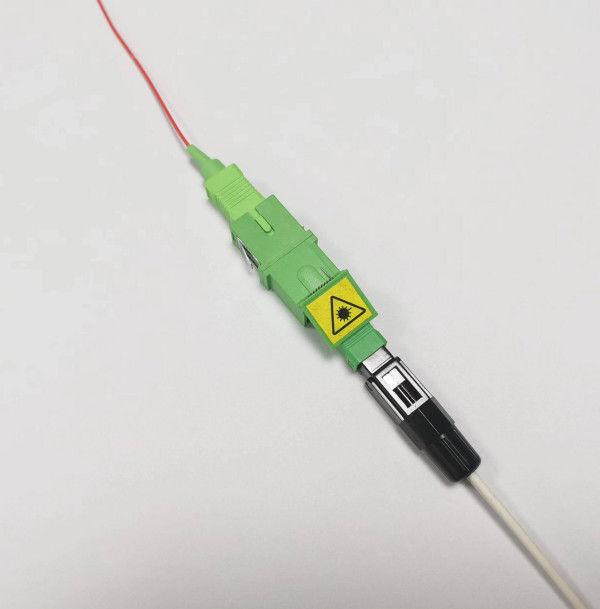 SC APC Fiber Optic Adapter SM Simplex Shutter Without Flange Green