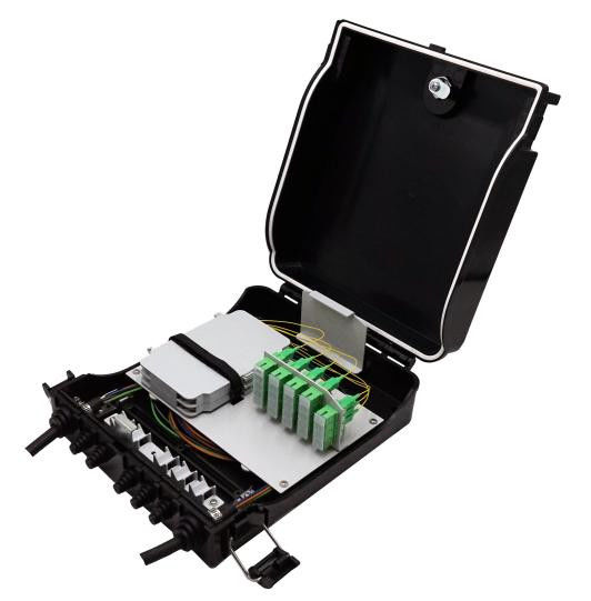 Outdoor 5 PORTS Fiber Optic Cable Distribution Box Black 24CORES SC ...