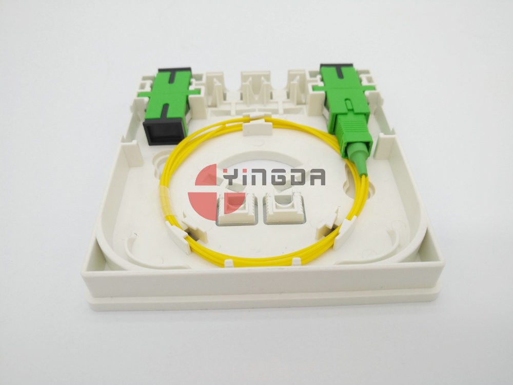 2 Port Fiber Optic Termination Box With SC/APC Pigtails & Adapters Anti ...