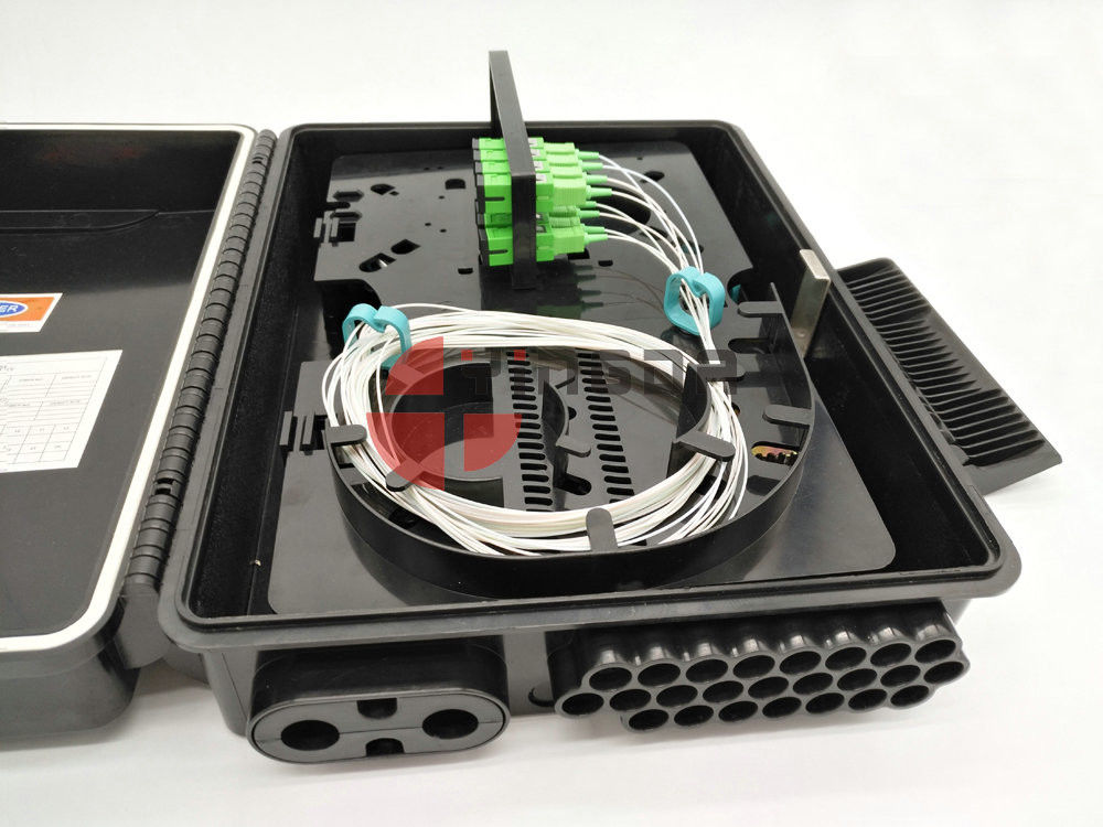 2 In 24 Out Black Fiber Splice Box, Plastic Wall Mounting Fiber Optic ...