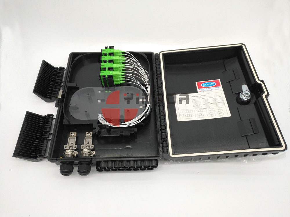 16 Port Outdoor Wall Mount Fiber Optic Splitter Box IP68 PC+ABS Plastic NAP