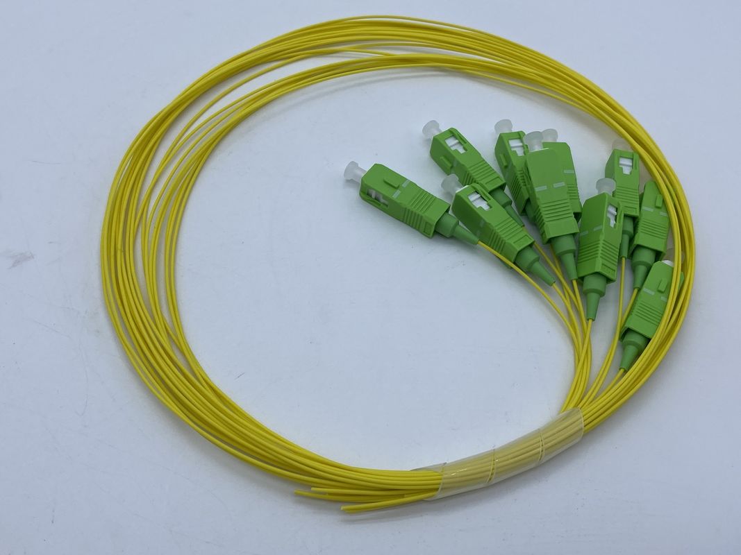 High Effective SC APC Fiber Optic Pigtail 0.9mm For Patch Panel Network