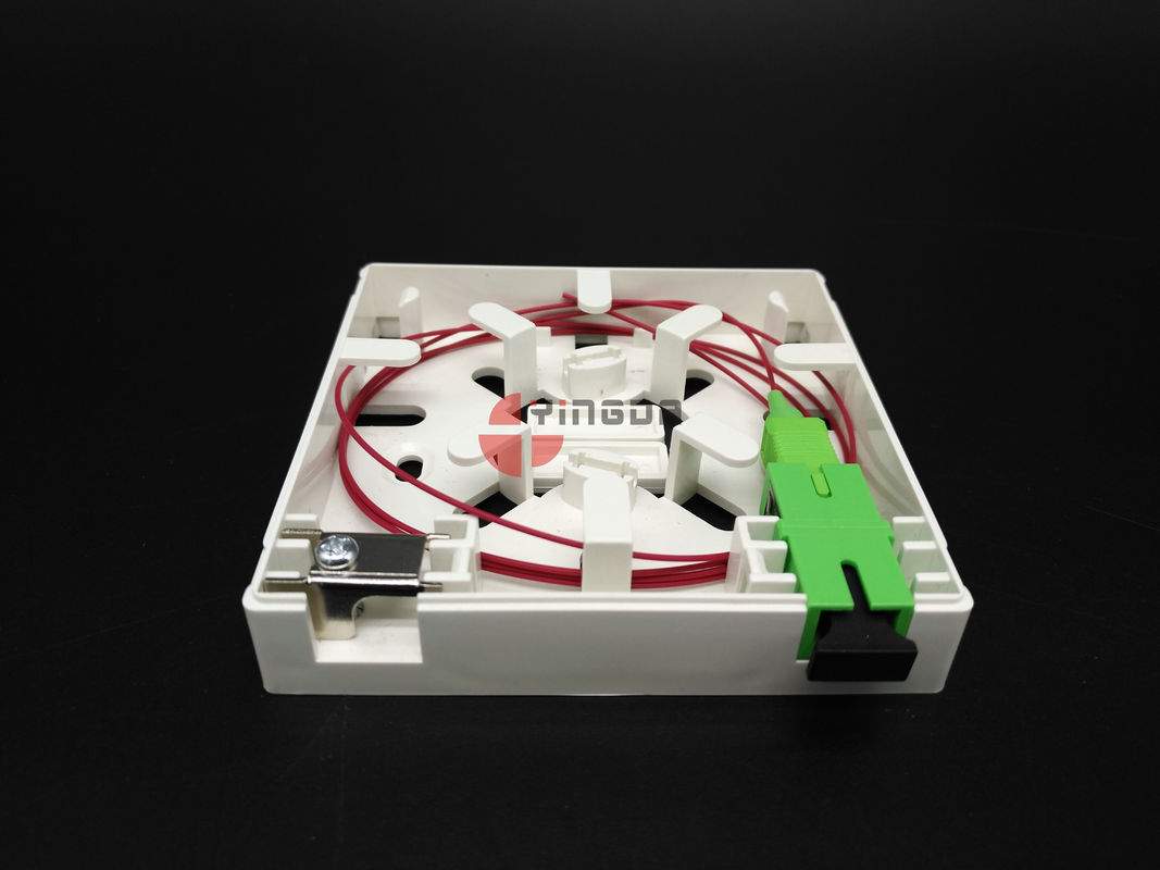 SC/APC Wall Mount Fiber Termination Box Socket Panel 2 Ports With Metal ...