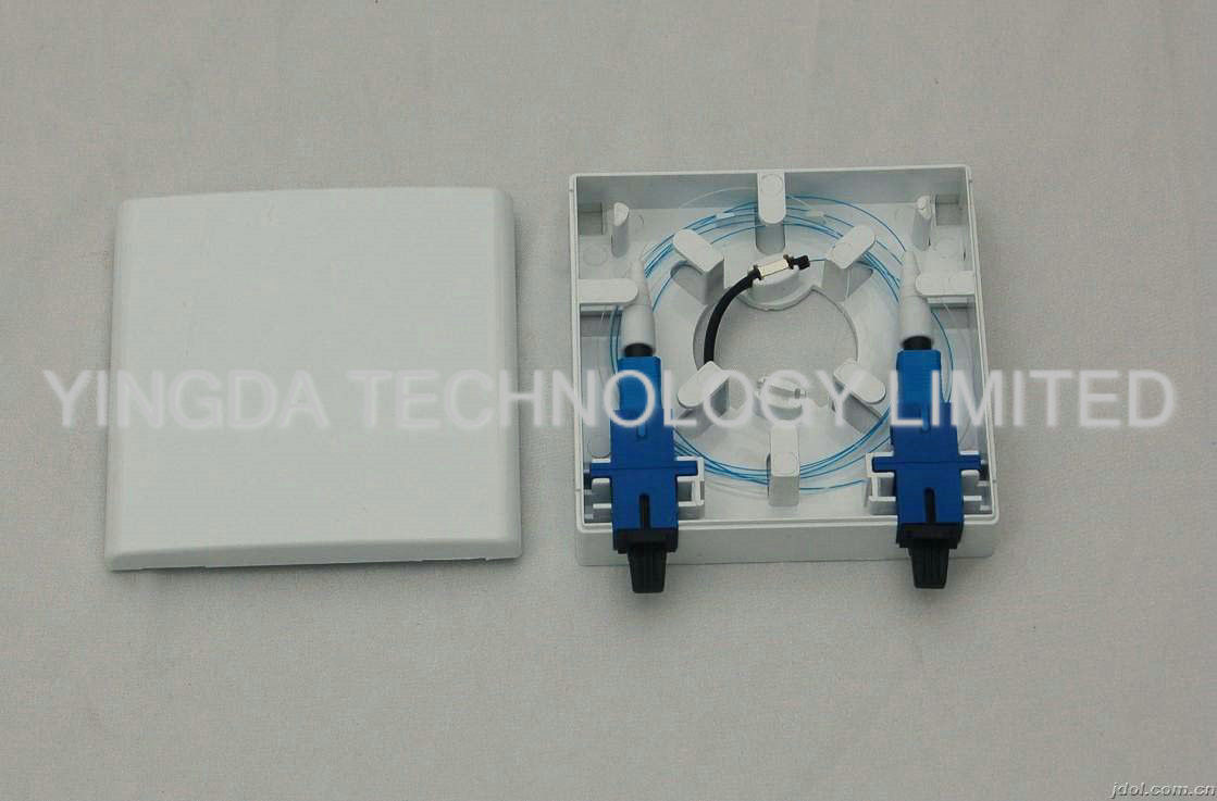 2 Port FTTH Indoor Fiber Optic Termination Box Socket Panel Wall Outlet ...