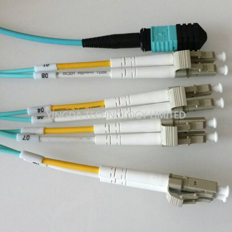 MPO- 8 LC 3 MTP MPO Cable Patch Cord With QSFP + SR4 Optical Transceivers