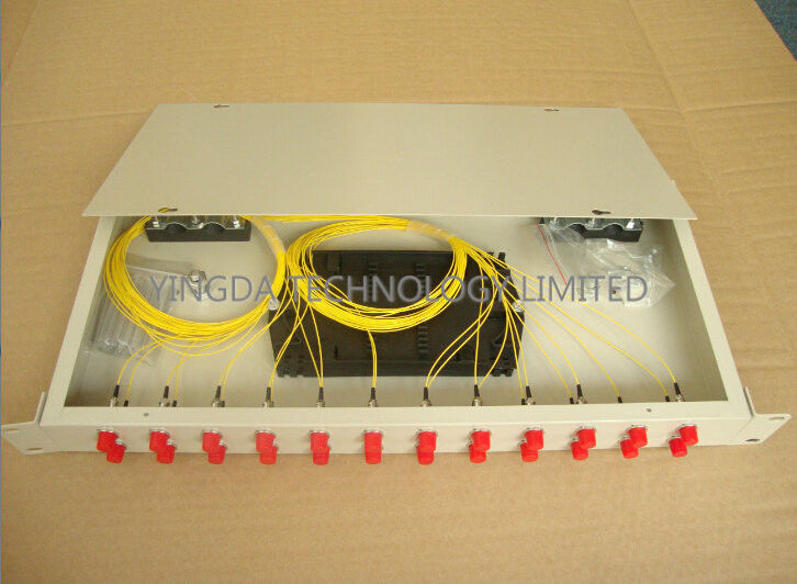 FC Rack Mount Single Mode Fiber Optic Patch Panel 24 Port , ODF Patch ...