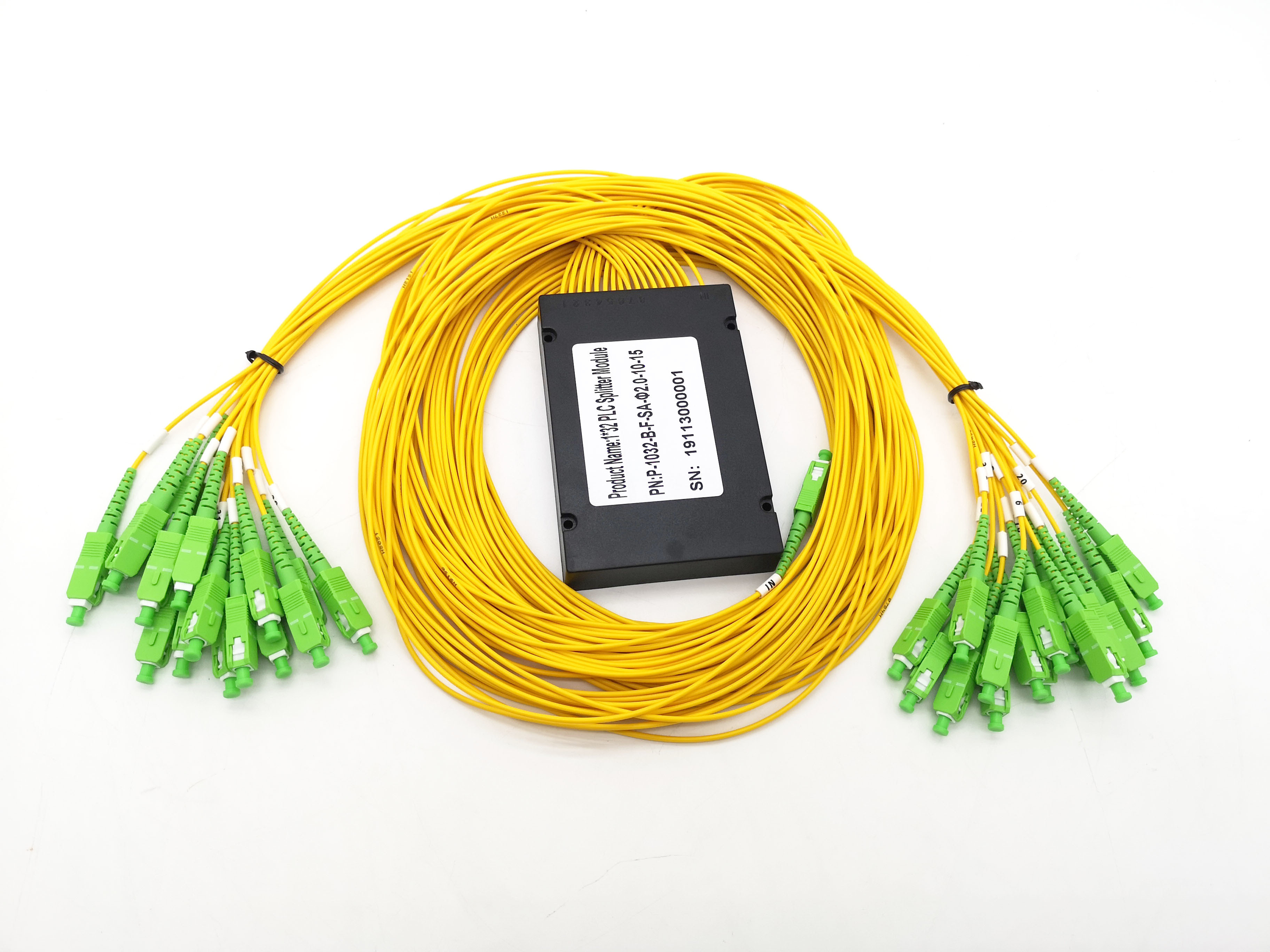 Custom PON 1x32 SC Fiber Optic PLC Splitter Loss FTTH and CATV Splitter