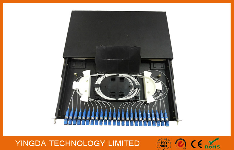 Standard Metal Sliding Tray Fiber Optic 19” Patch Panel 12 / 24 Port ...