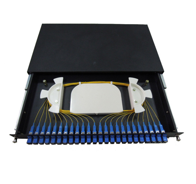 Standard Metal Sliding Tray Fiber Optic 19” Patch Panel 12 / 24 Port ...