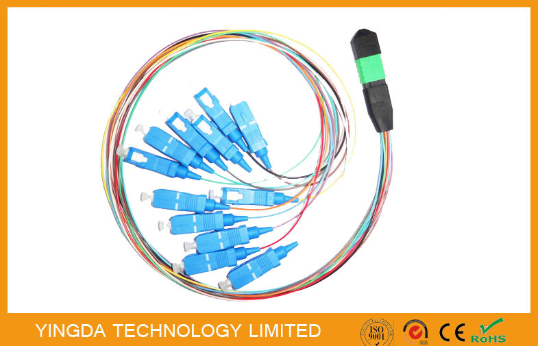 SC Hydra 12 Strand Fiber Cable Assembly MTP MPO Patch Cord For FTTX