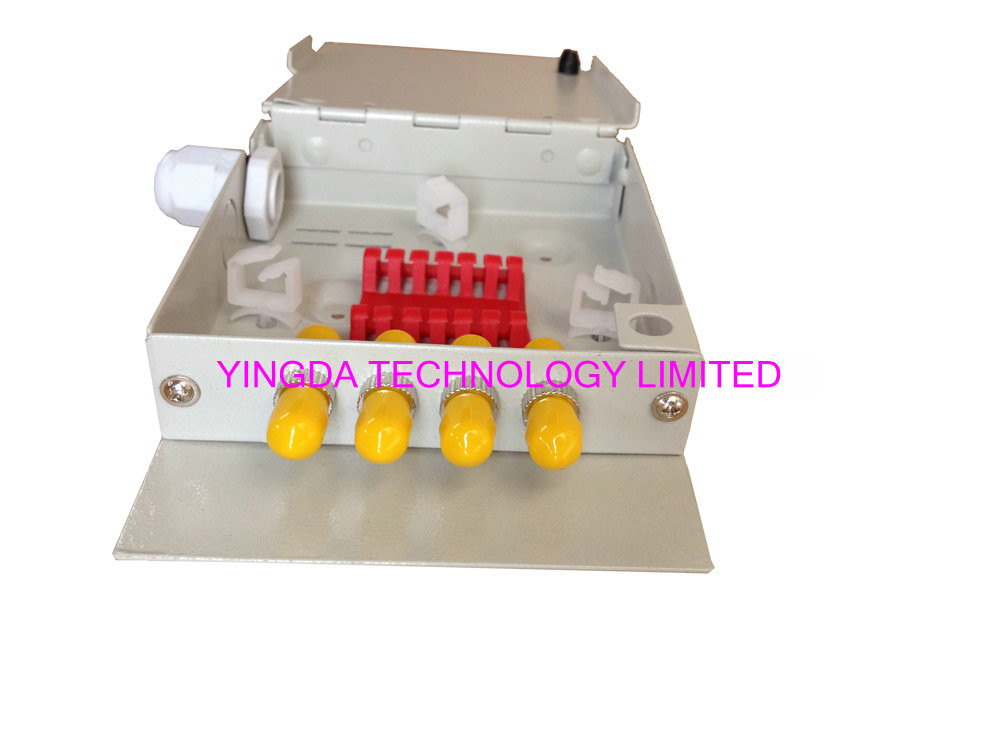 Indoor 4 Port FTTH Fiber Termination Box, 4 Cores ST Fiber Optic Splice ...