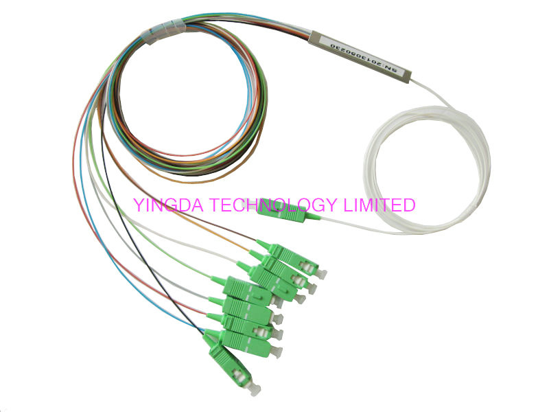 1x8 SC/APC Single mode OS2 9/125 Fiber Optic PLC Splitter FTTH Splitter