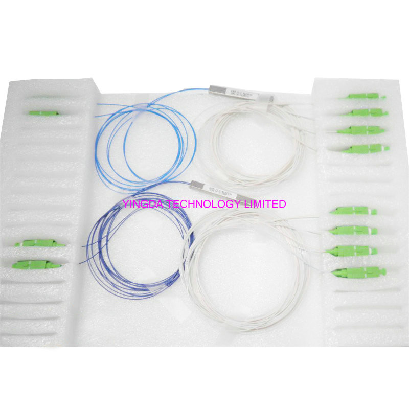 2x8 Blockless Mini Type PLC Splitter In GPON Network 1260 - 1650 nm