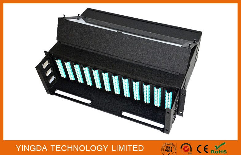 288 Fibers 19 Inch Slide Out Patch Panel , 3U MPO Enclosures Chassis 12 ...