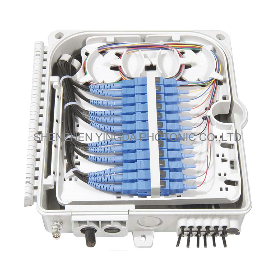White Plastic 12 Ports Fiber Optic Termination Box ,12 Core SC Pole ...
