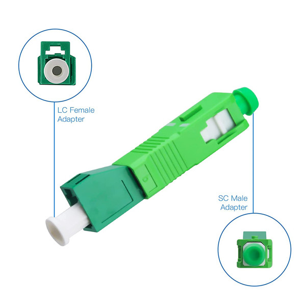 FTTH Fiber Connector Adapter Hybird Singlemode SC/APC Male To LC/APC Female 9/125um