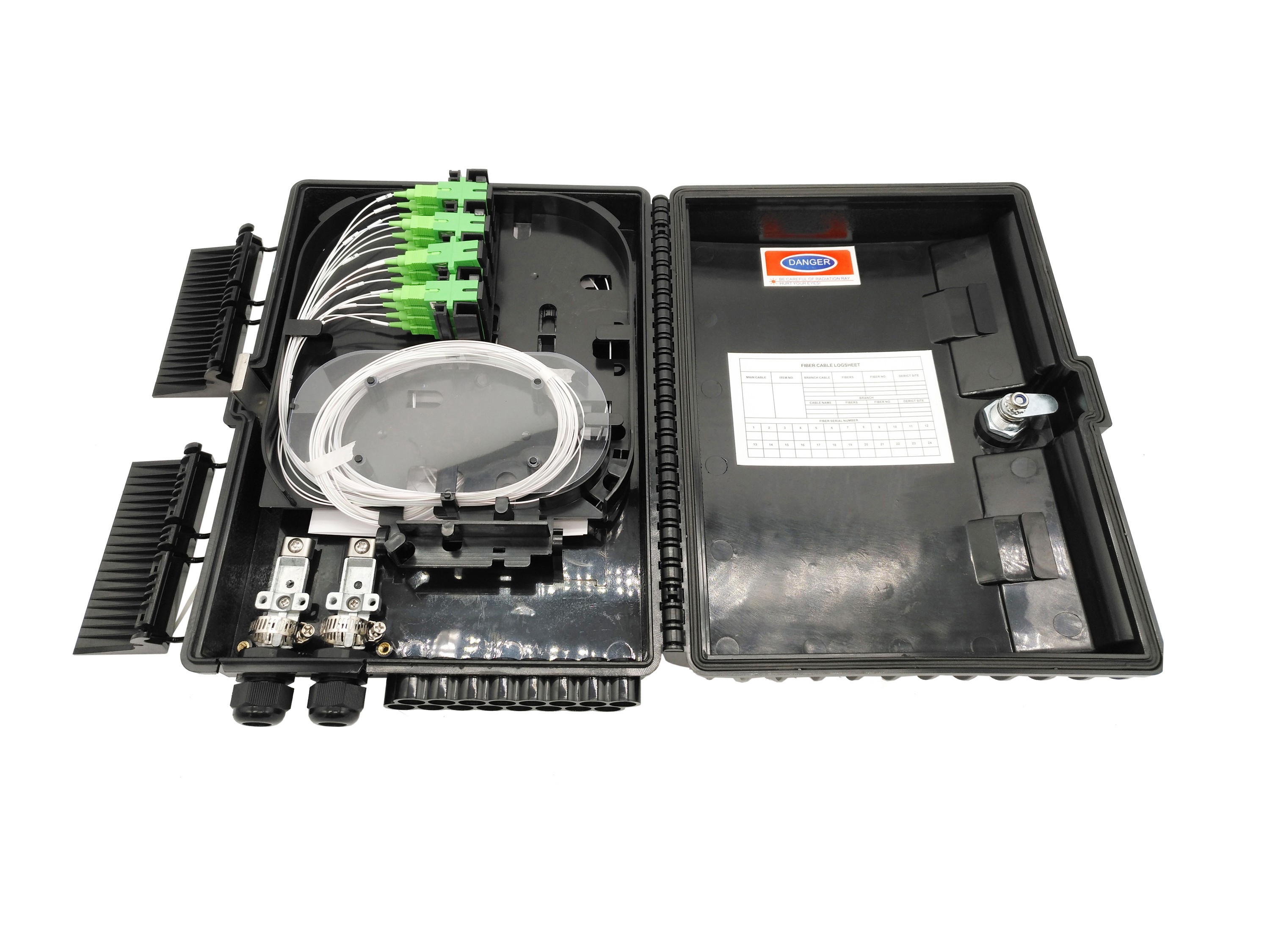 16 core fiber distribution box, SC/UPC splitter Box, black