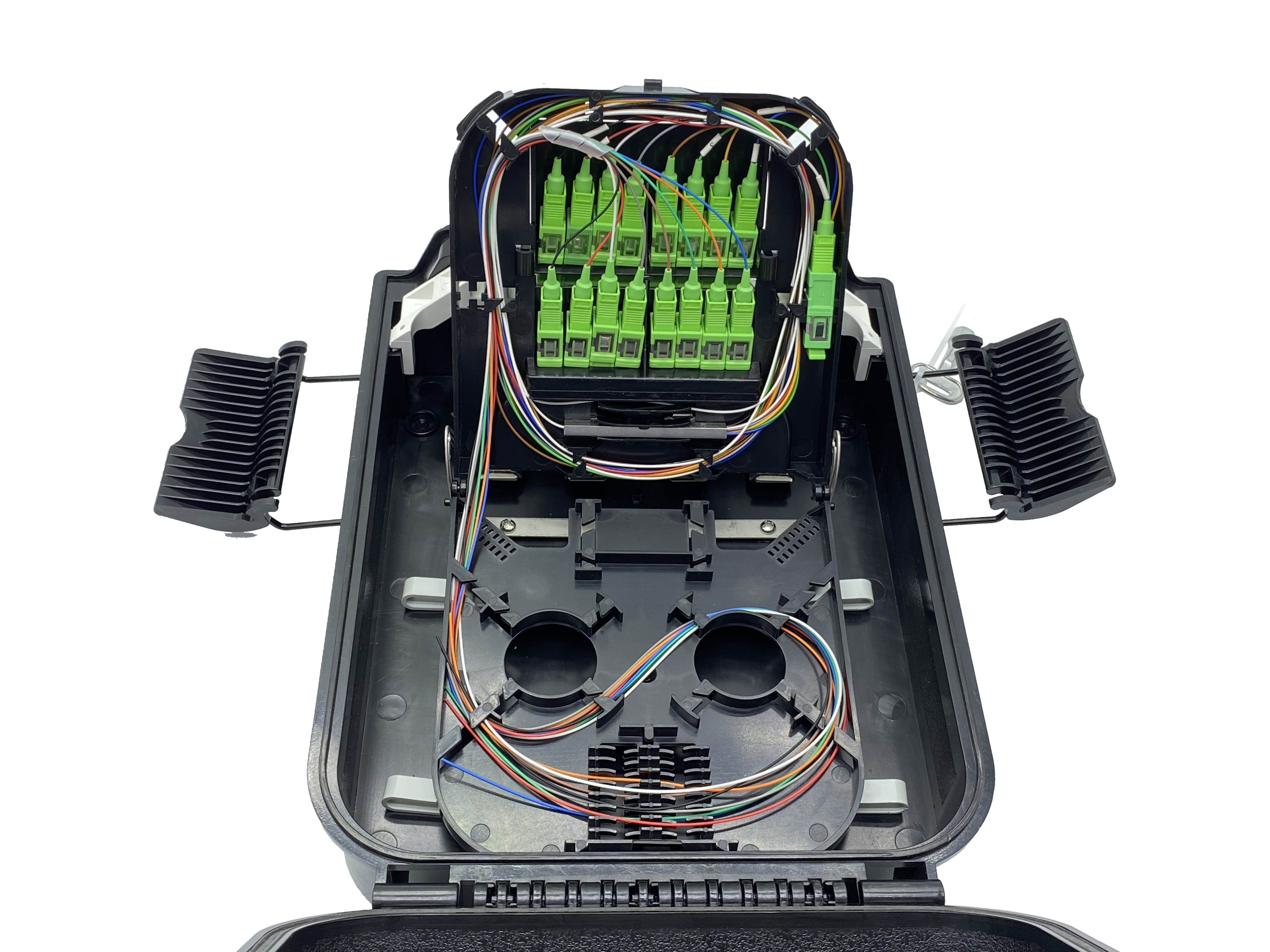 IP65 Mid Span ABS Optical Distribution Box SC 16 Ports Flat Drop Cable ...