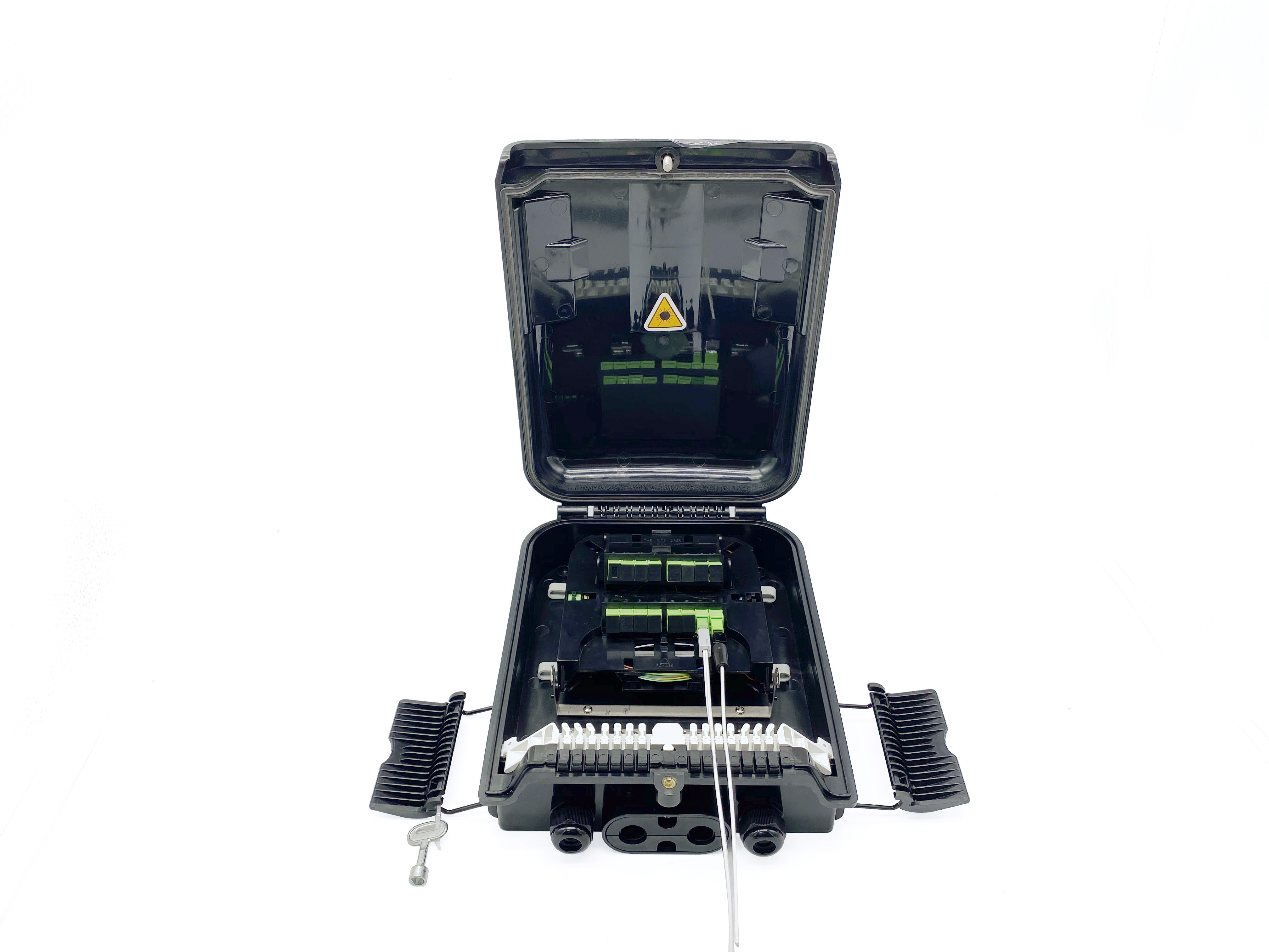 IP65 Mid Span ABS Optical Distribution Box SC 16 Ports Flat Drop Cable ...