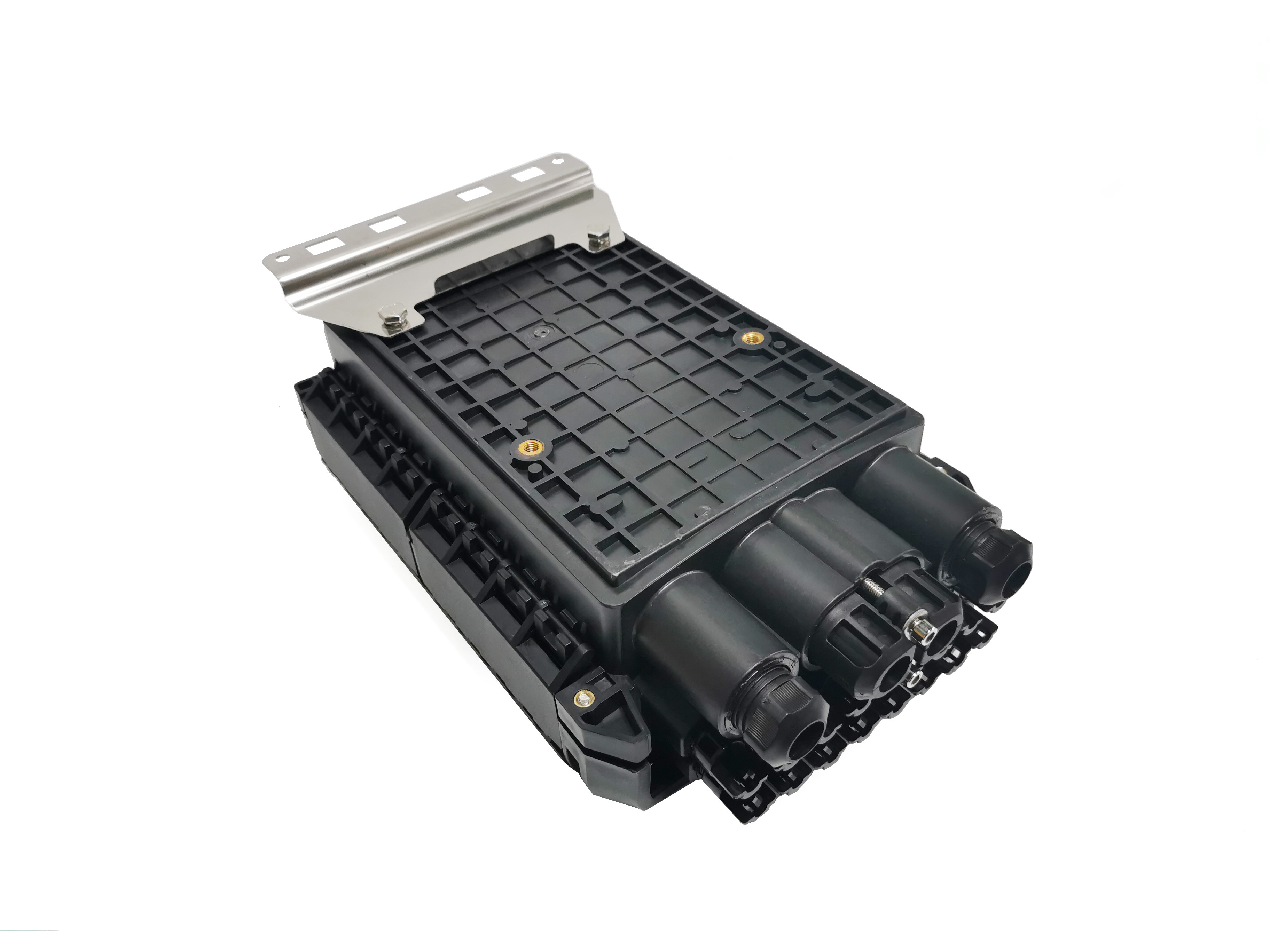 IP68 16Ports Fiber Cable Joint Box , Black PP Fiber Optic Enclosures ...