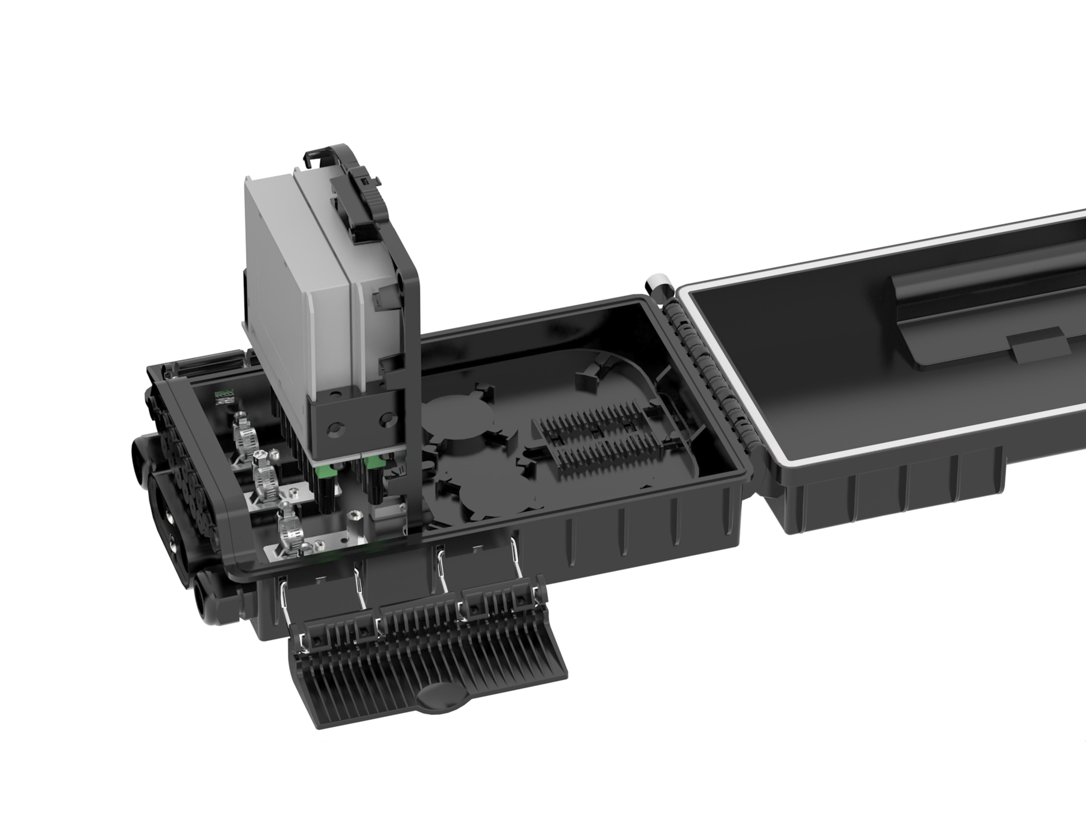 FTTH NAP CTO 1x16 Fiber Optic Splitter Distribution Box FAT Black Wall ...