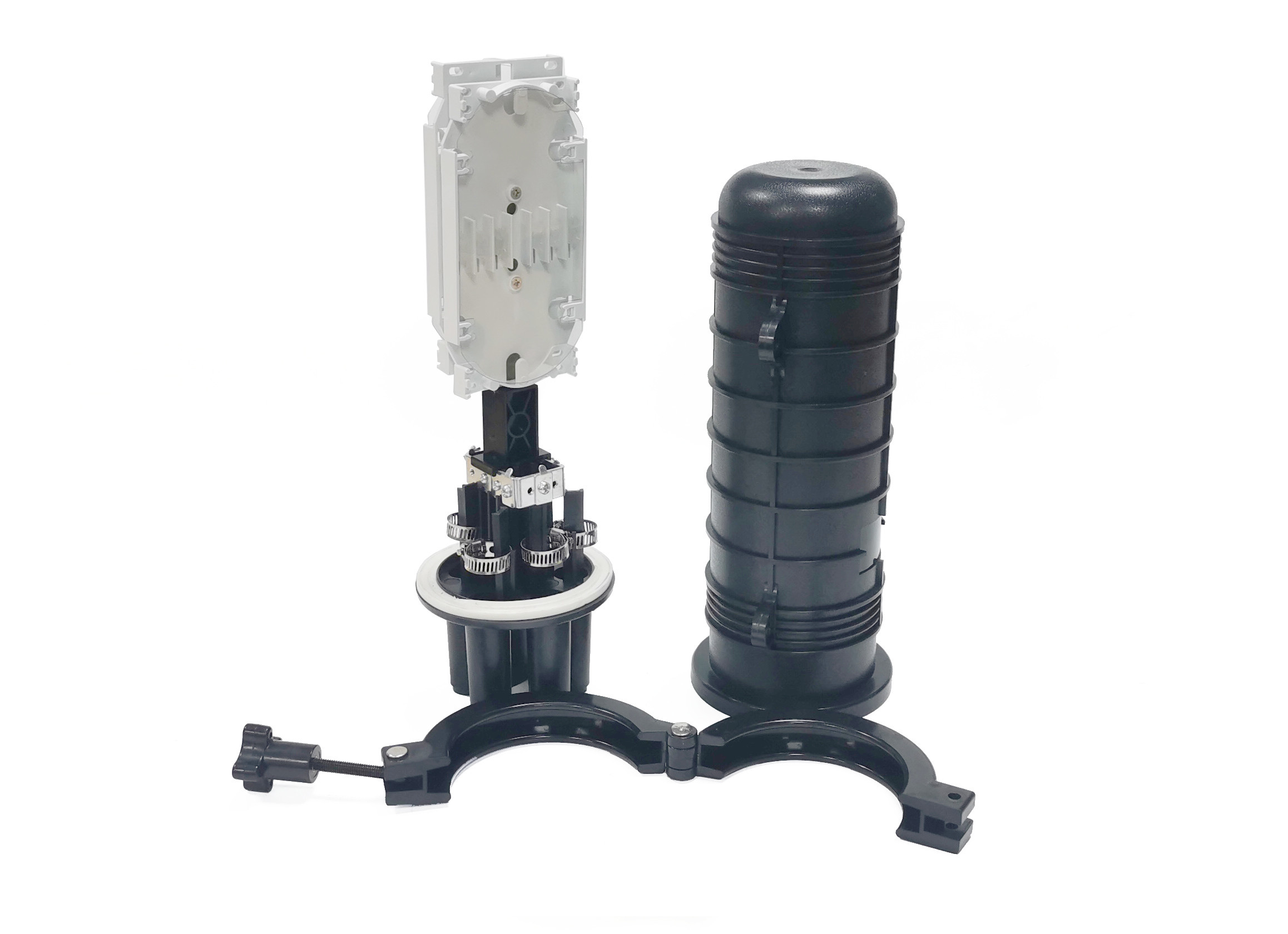 24 Fibers Mini FTTH Dome Fiber Optic Splice Closure 1 Oval + 2 Round ...