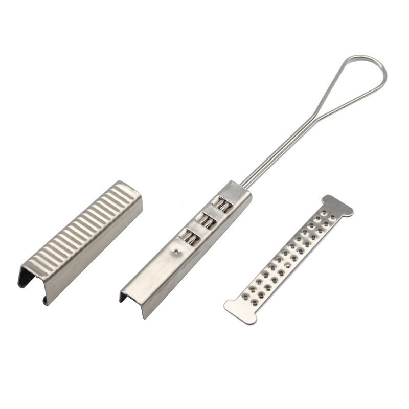 Metal Aluminum Drop Wire Clamp Cable Installation Kits For 2*3mm 2*5mm ...