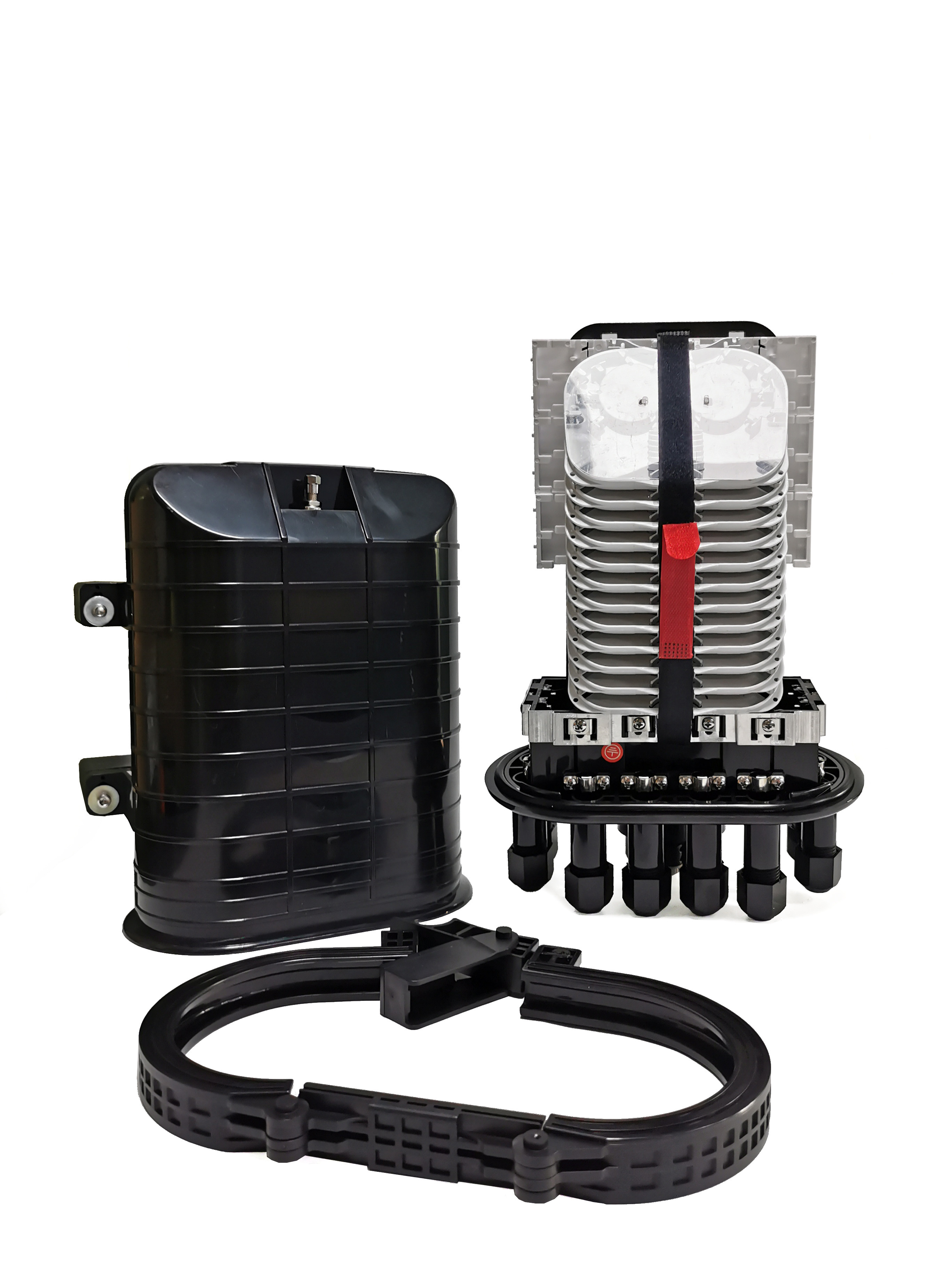 144 Cores FTTH Dome Fiber Optic Splice Closure IP68 Mechanical Seal ...